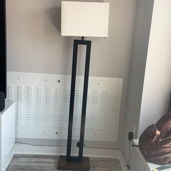 Other | Modern Wood Square Floor Lamp | Poshmark